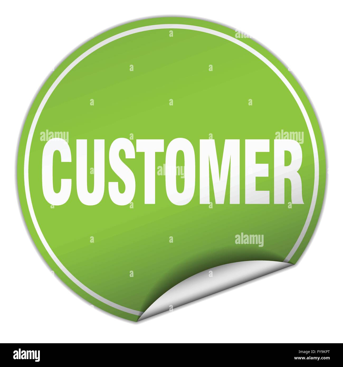 customer round green sticker isolated on white Stock Vector Image & Art ...