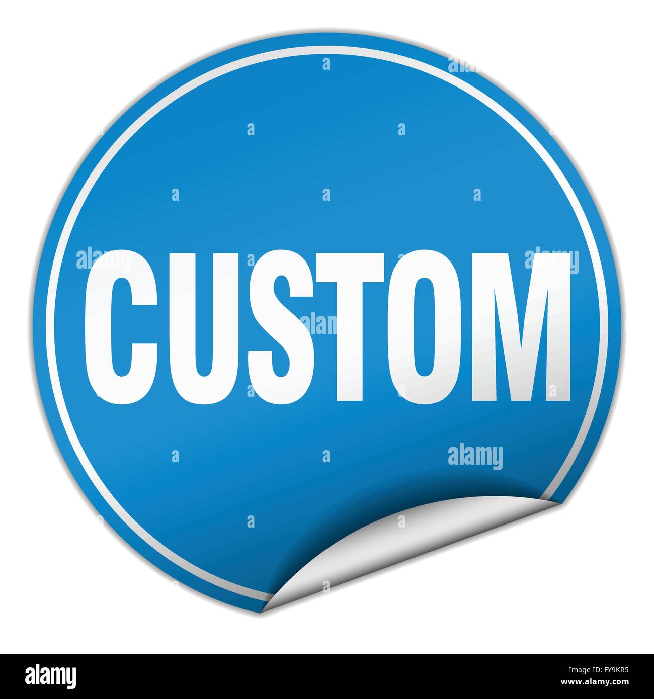 custom round blue sticker isolated on white Stock Vector Image & Art ...