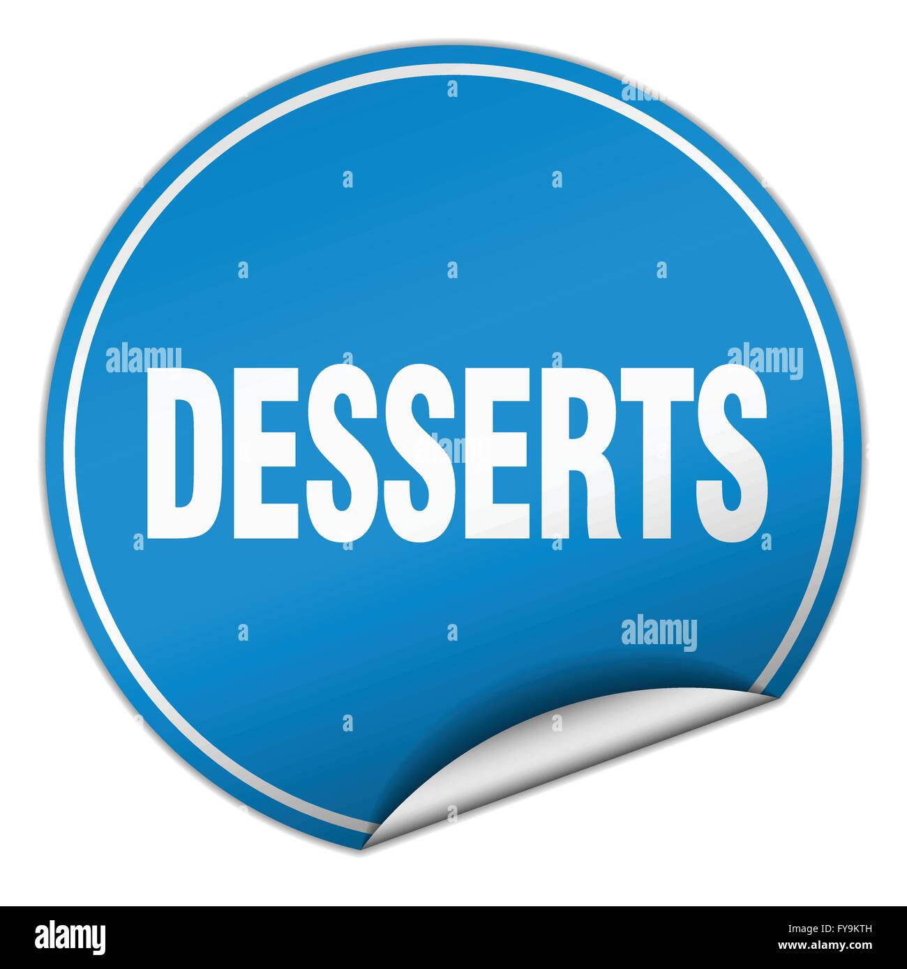 desserts round blue sticker isolated on white Stock Vector Image & Art ...