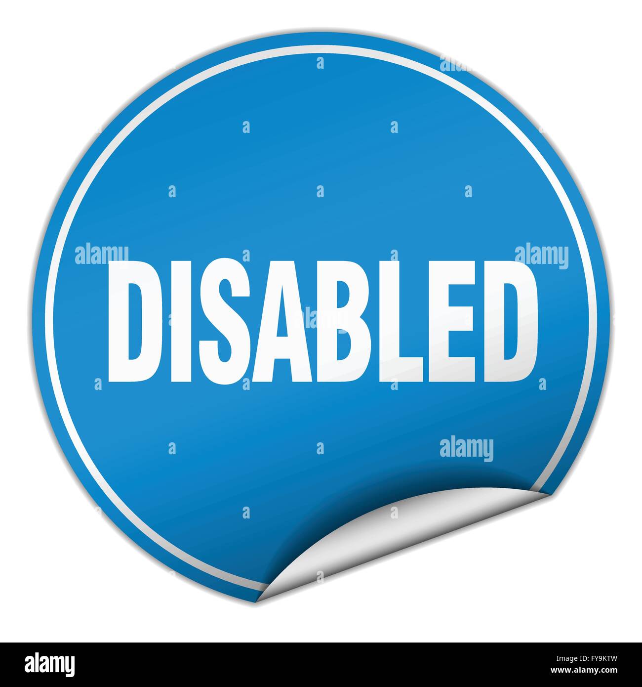 disabled round blue sticker isolated on white Stock Vector Image & Art ...