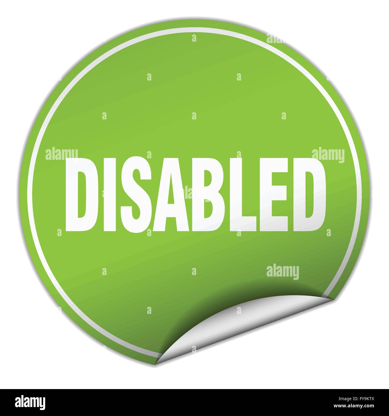 disabled round green sticker isolated on white Stock Vector Image & Art ...