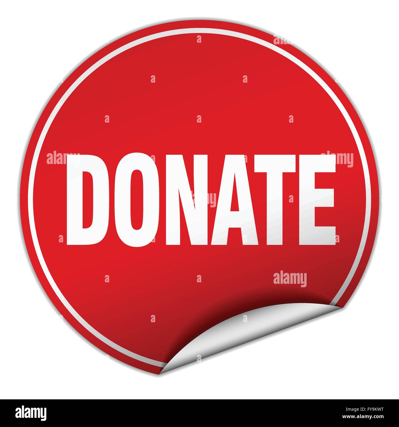 donate round red sticker isolated on white Stock Vector Image & Art - Alamy