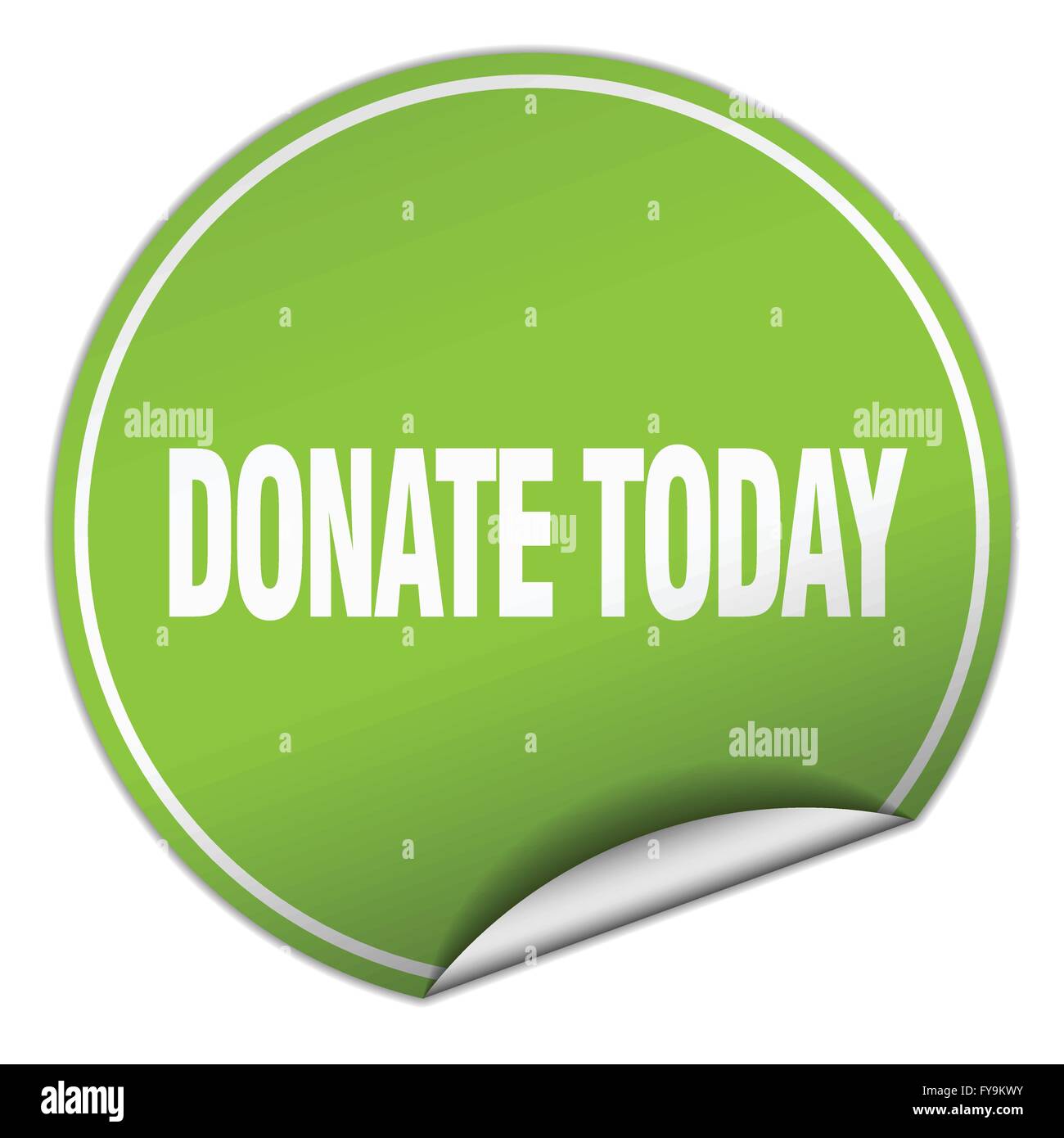 donate today round green sticker isolated on white Stock Vector Image ...