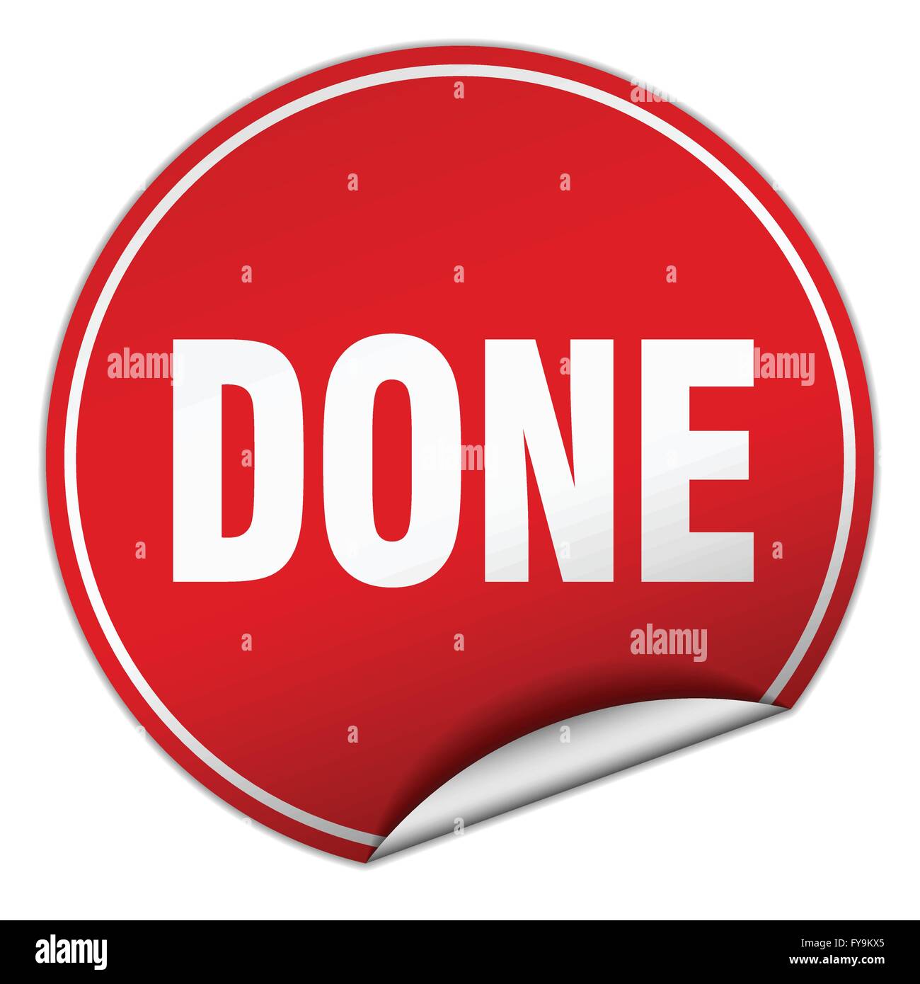 done round red sticker isolated on white Stock Vector Image & Art - Alamy