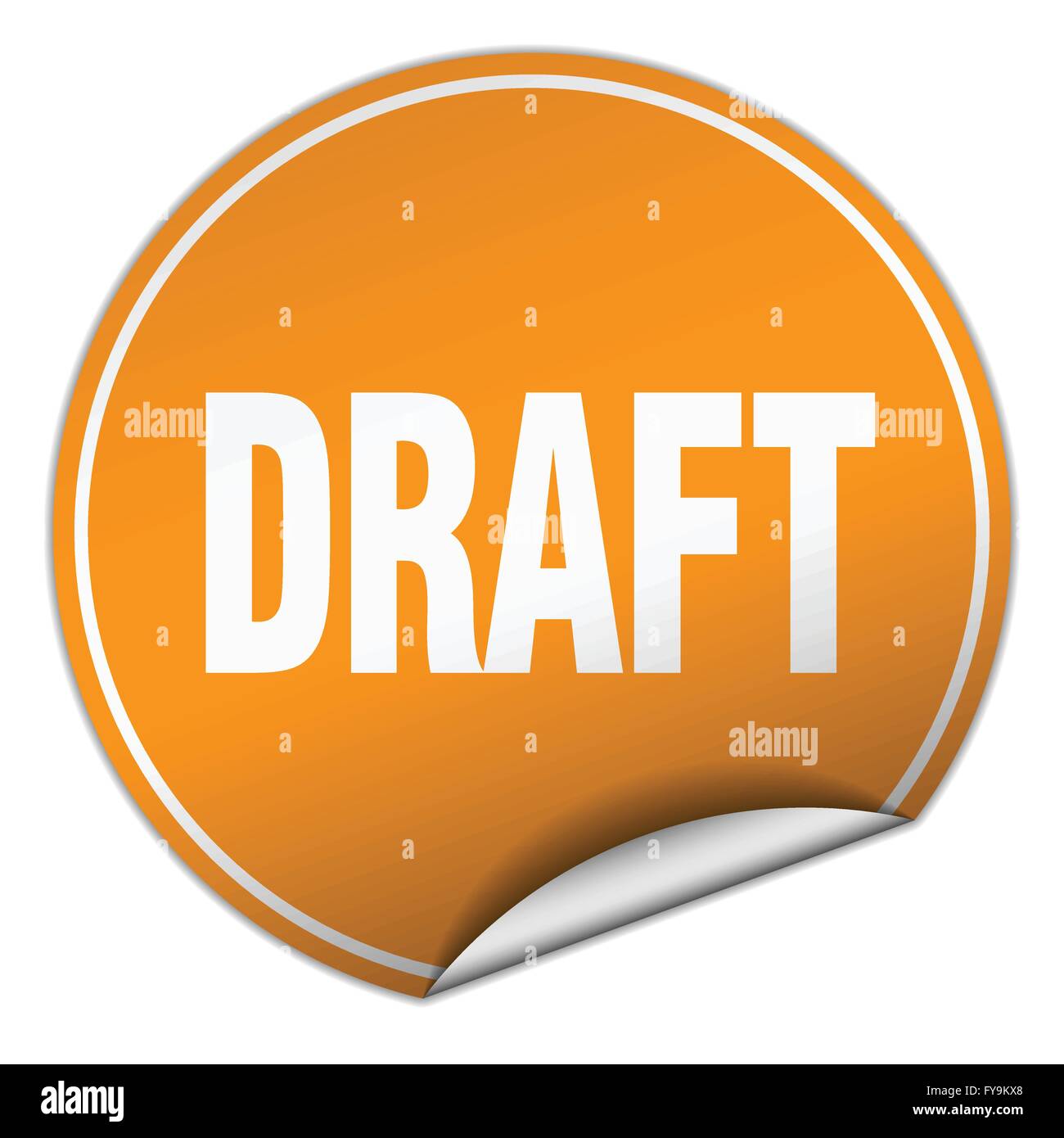 draft round orange sticker isolated on white Stock Vector Image & Art ...