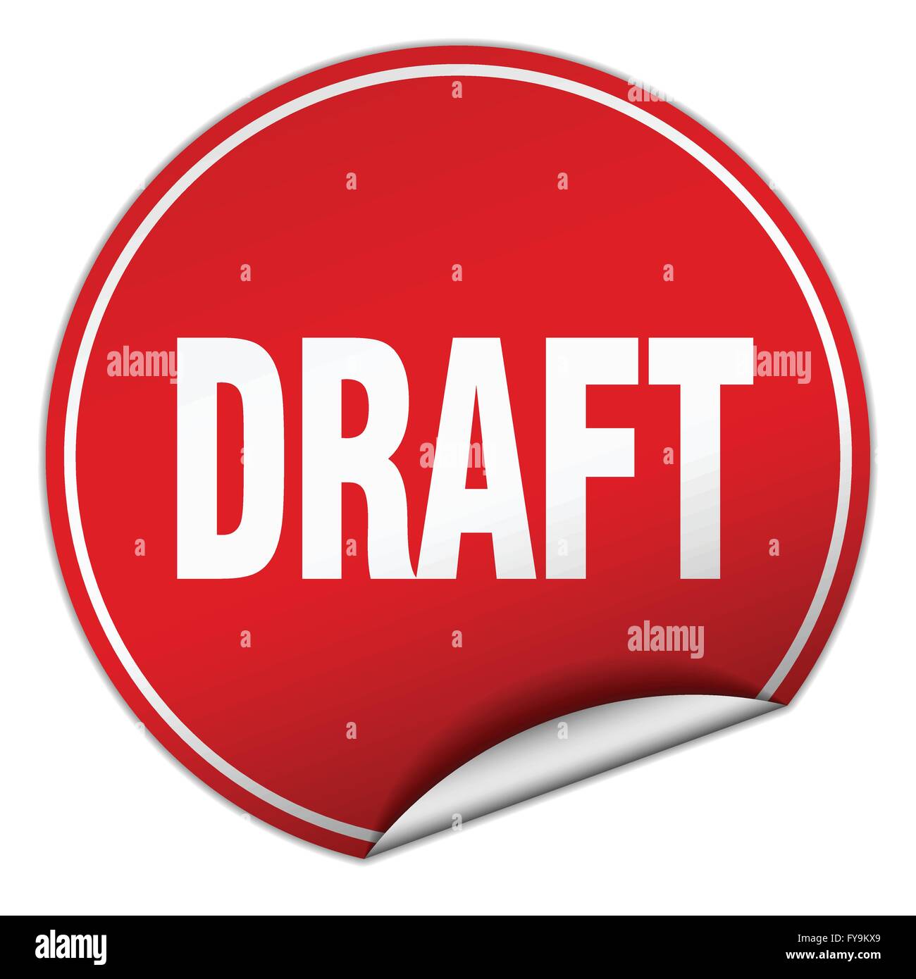 draft round red sticker isolated on white Stock Vector Image & Art - Alamy