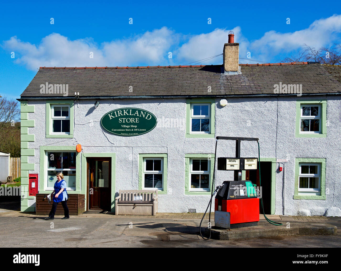 Shop - and petrol pumps - in the village of Caldbeck, Lake District ...