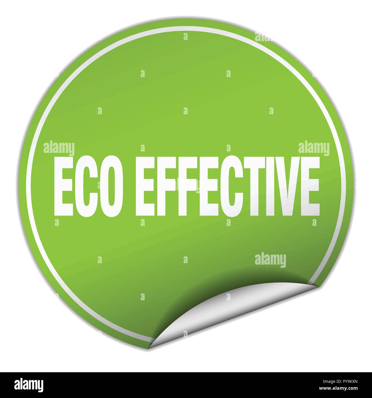 eco effective round green sticker isolated on white Stock Vector Image ...