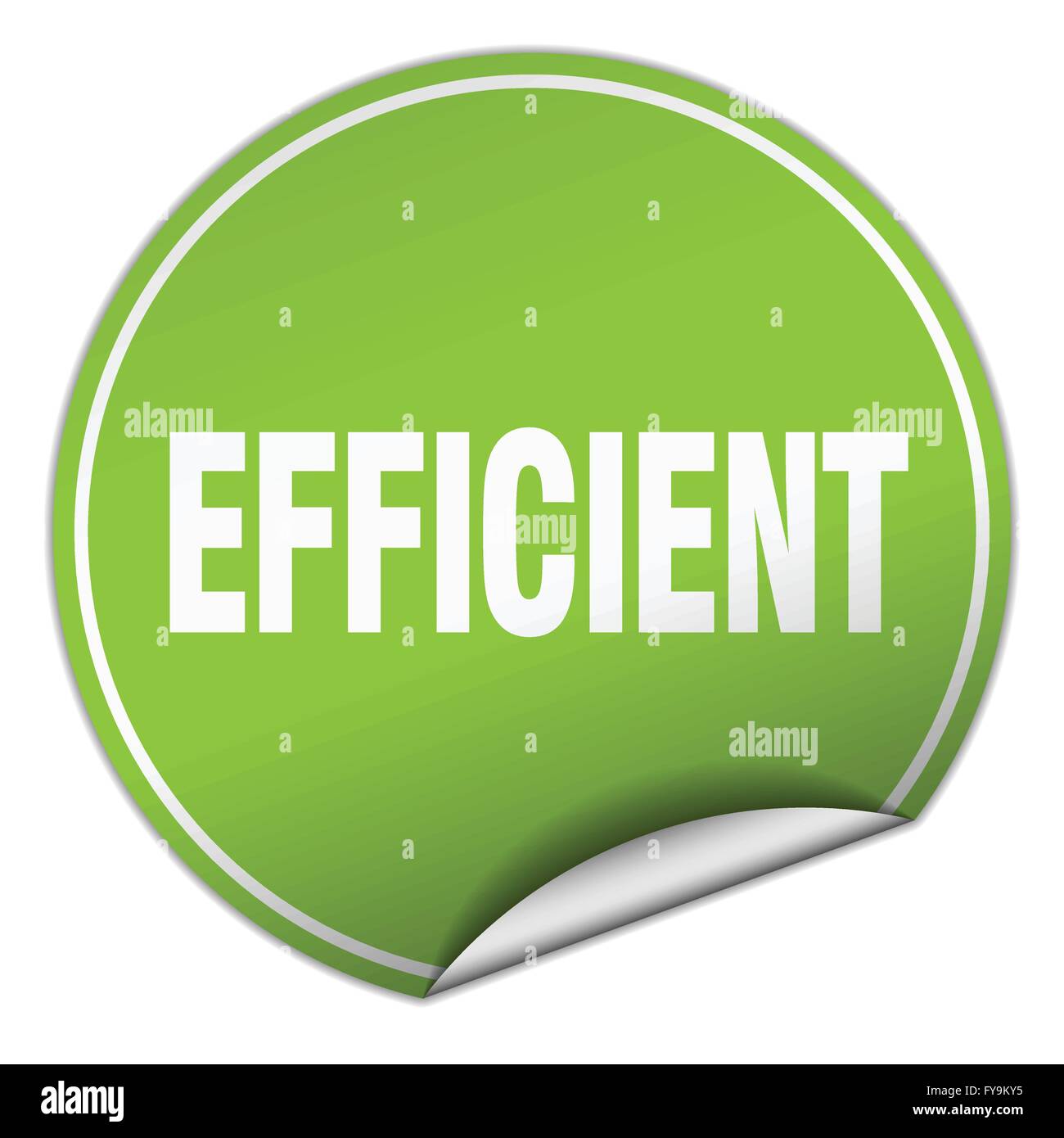 efficient round green sticker isolated on white Stock Vector Image ...
