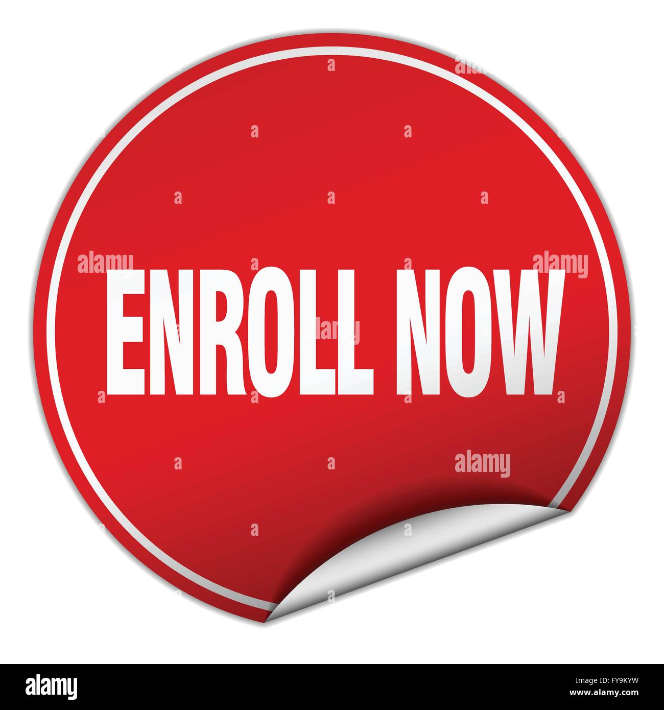enroll now round red sticker isolated on white Stock Vector Image & Art ...