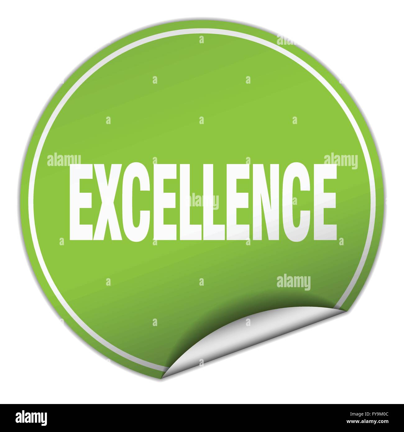 excellence round green sticker isolated on white Stock Vector Image ...