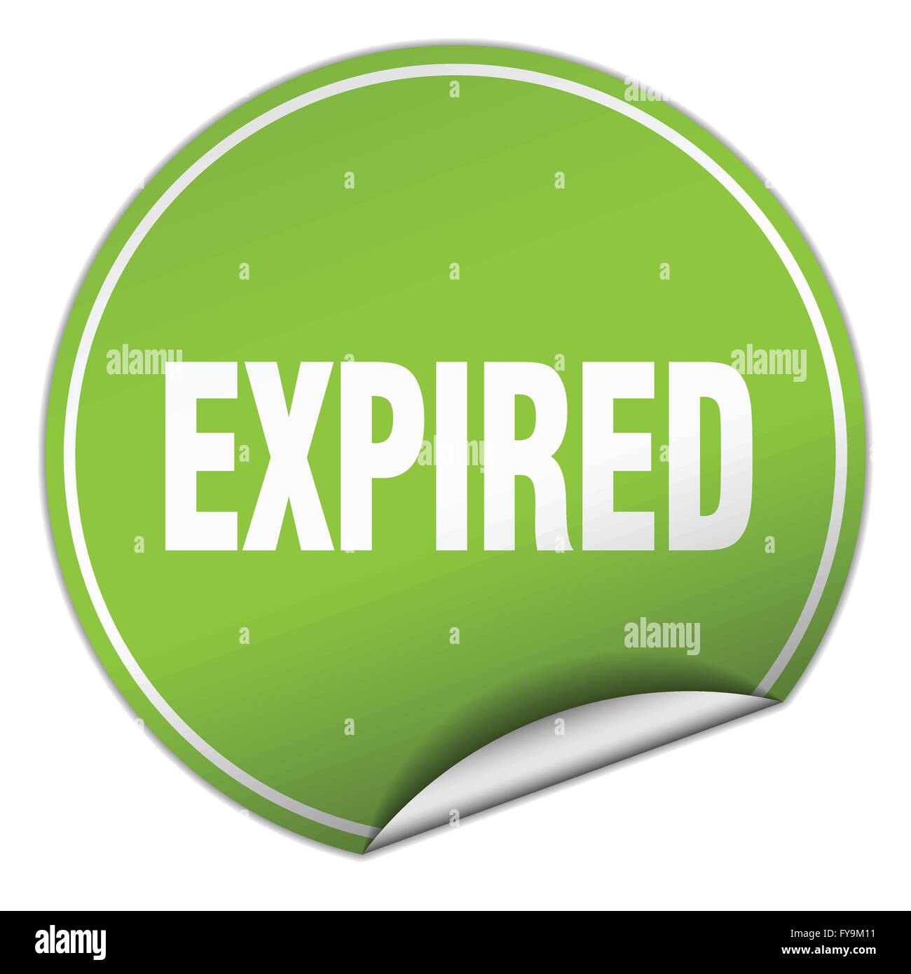 expired round green sticker isolated on white Stock Vector Image & Art - Alamy