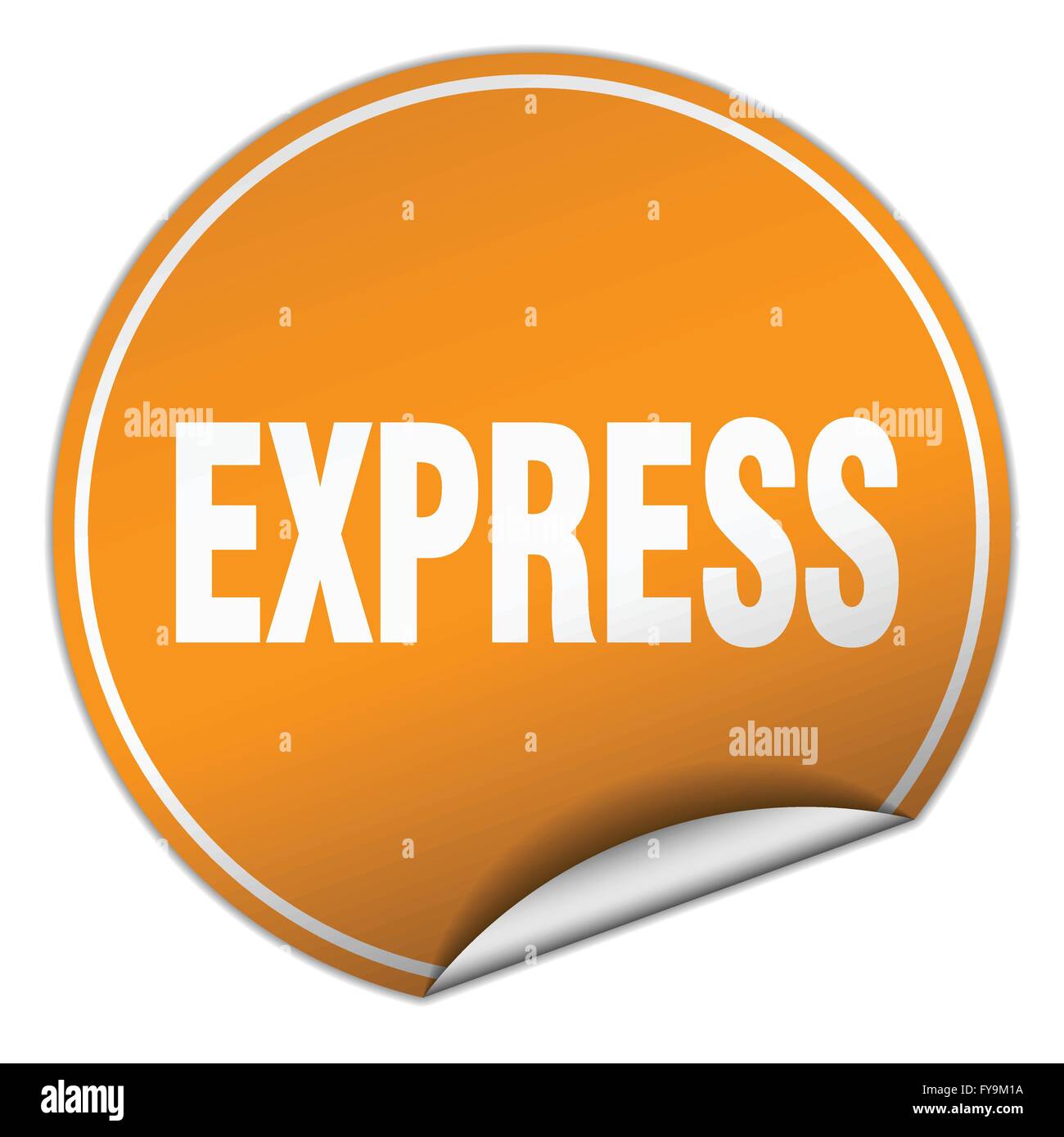 express round orange sticker isolated on white Stock Vector Image & Art ...