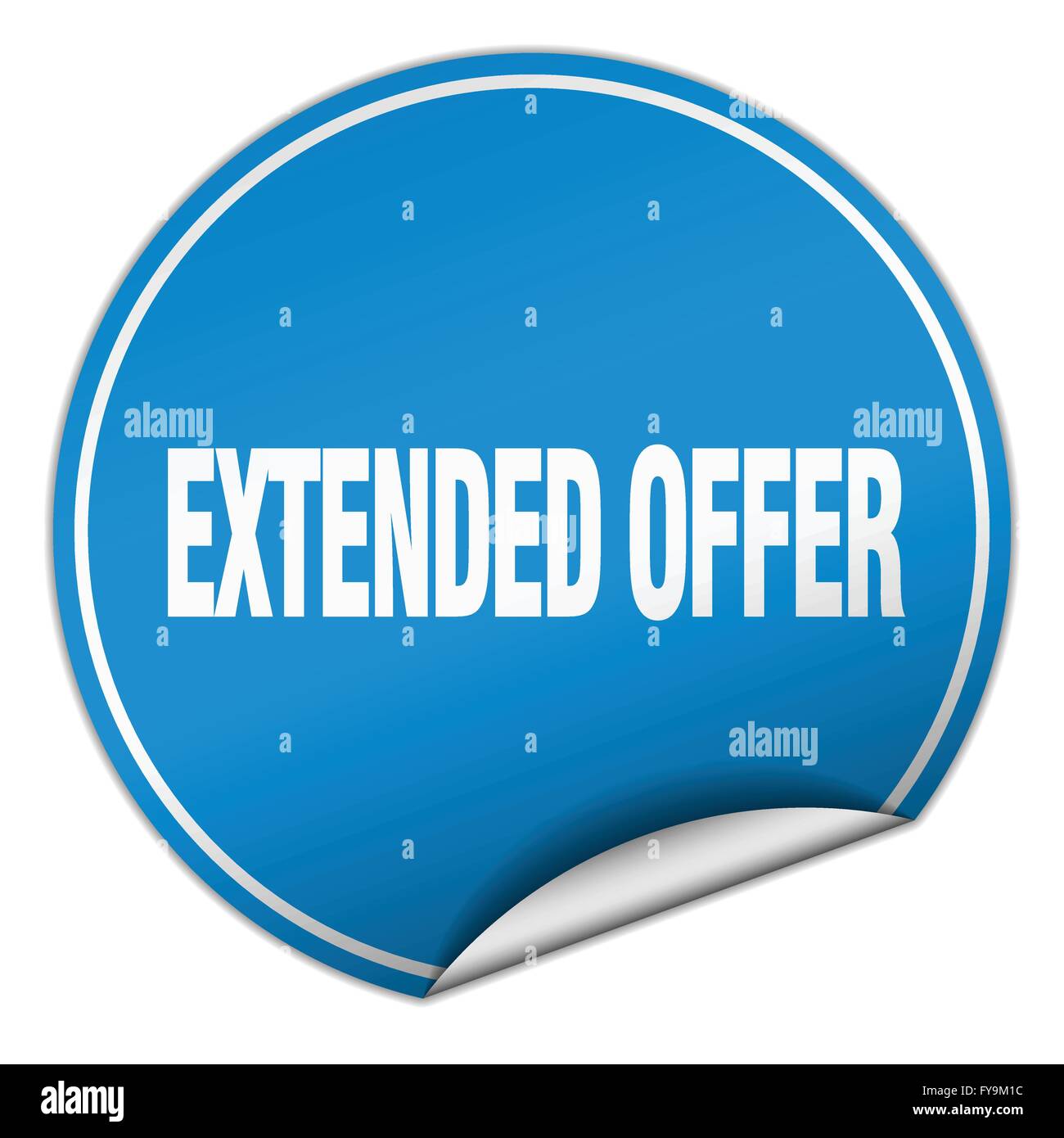 extended offer round blue sticker isolated on white Stock Vector Image ...