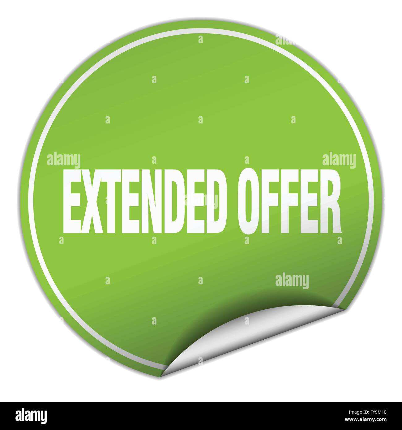 extended offer round green sticker isolated on white Stock Vector Image ...