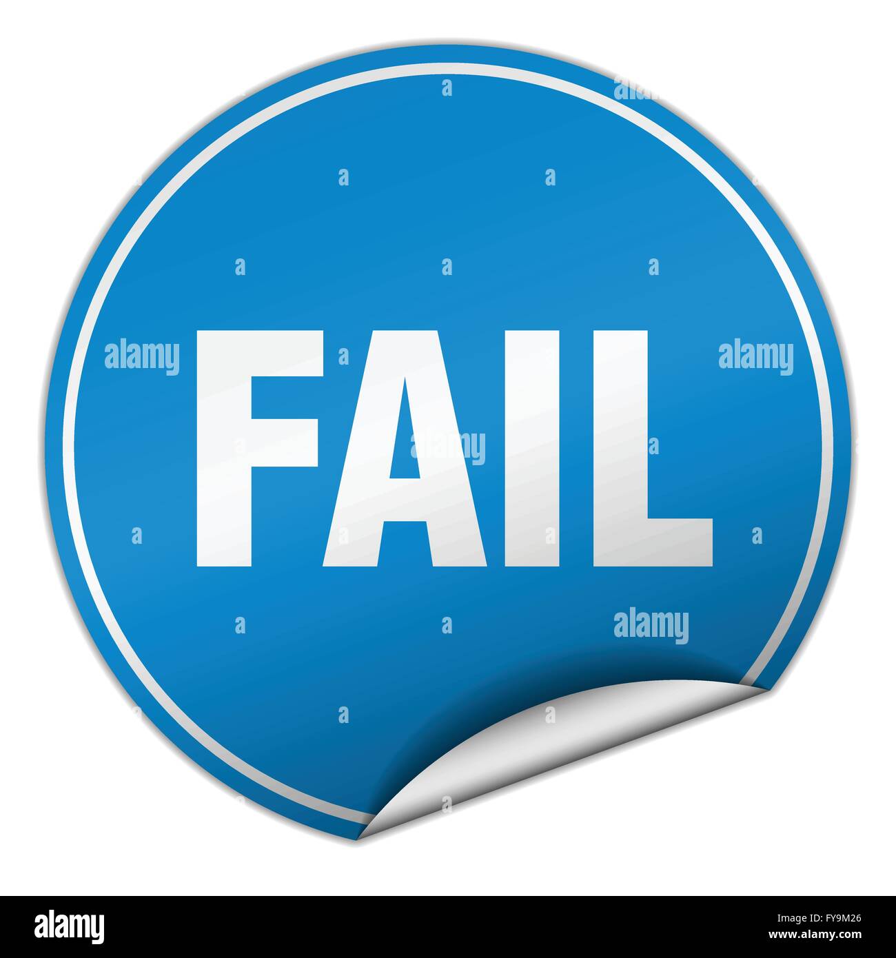 fail round blue sticker isolated on white Stock Vector Image & Art - Alamy