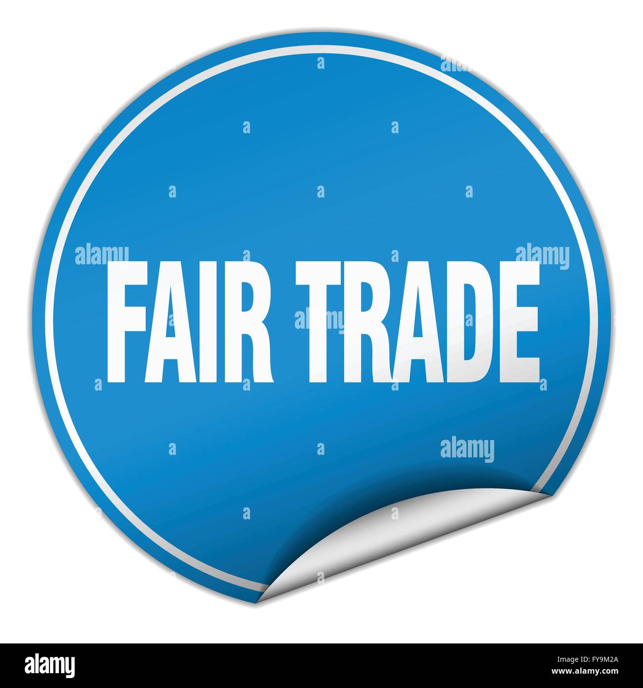 fair trade round blue sticker isolated on white Stock Vector Image ...