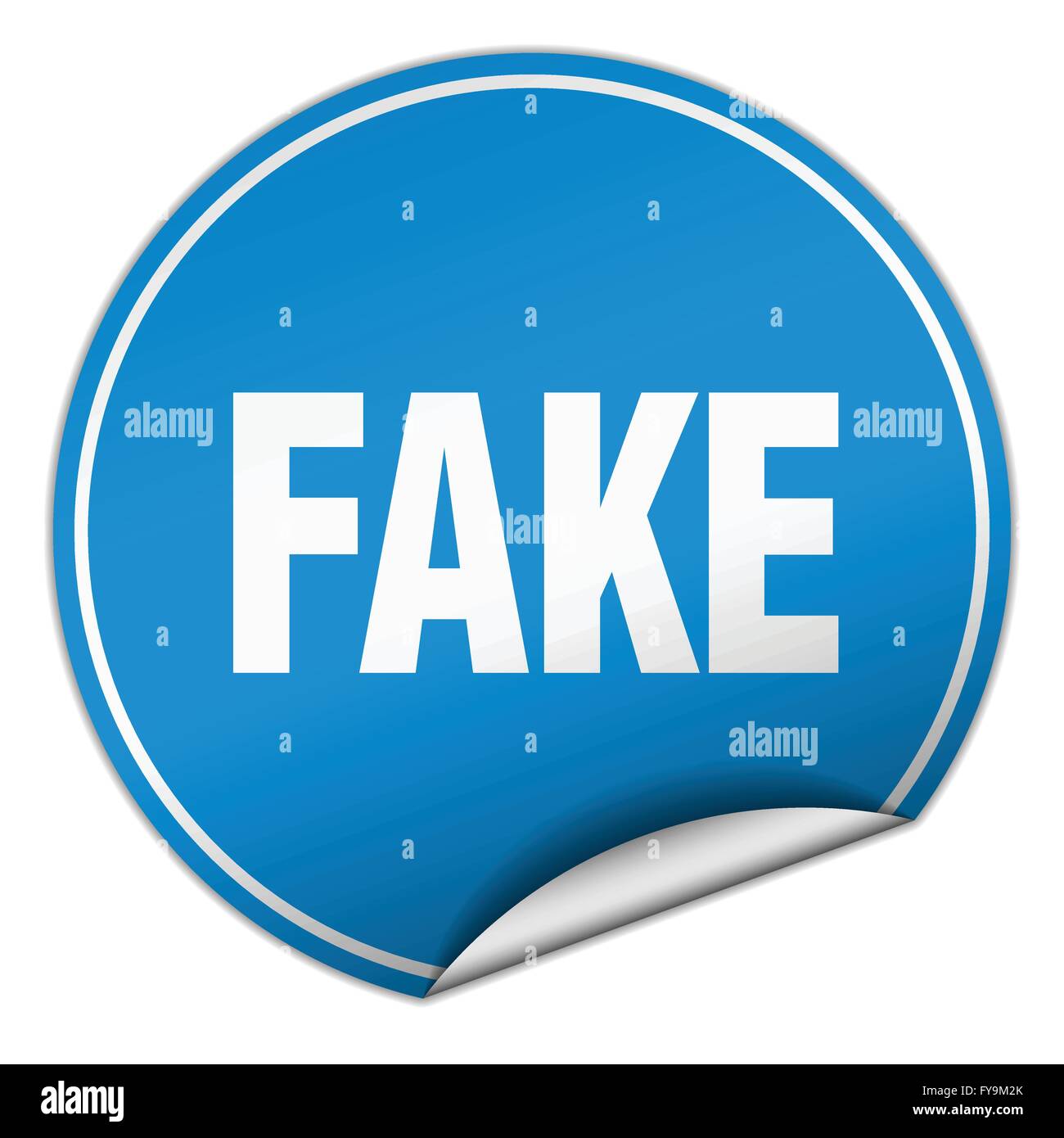 fake round blue sticker isolated on white Stock Vector Image & Art - Alamy