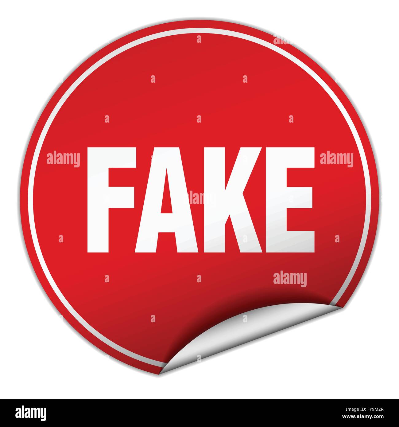 fake round red sticker isolated on white Stock Vector Image & Art - Alamy