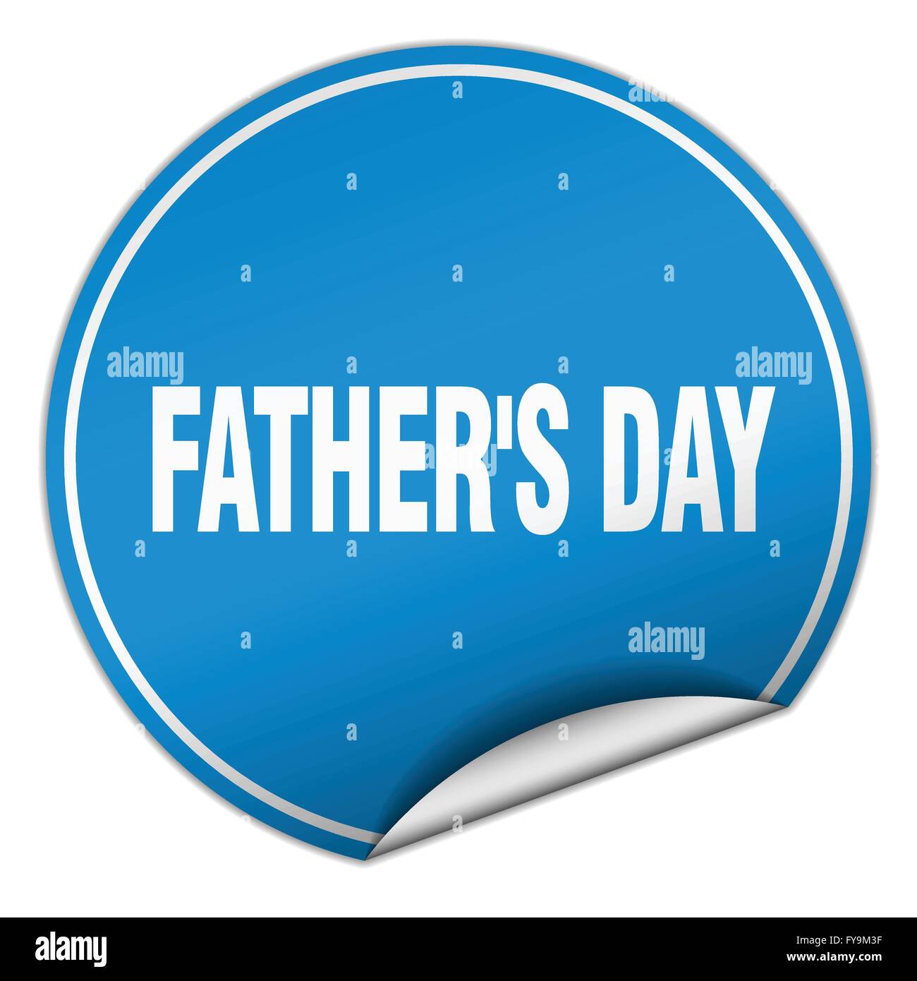 father's day round blue sticker isolated on white Stock Vector Image ...