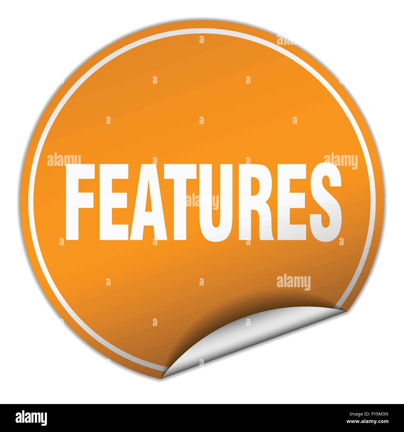 features round orange sticker isolated on white Stock Vector Image ...