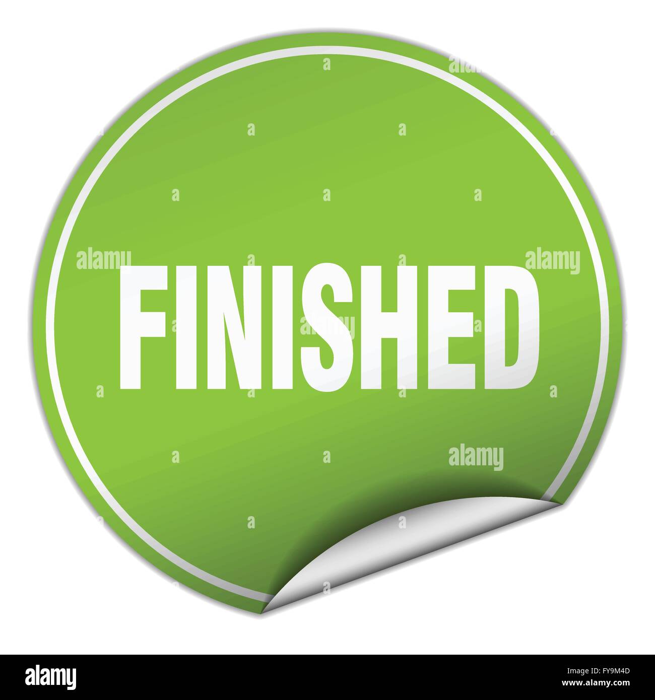 finished round green sticker isolated on white Stock Vector Image & Art ...