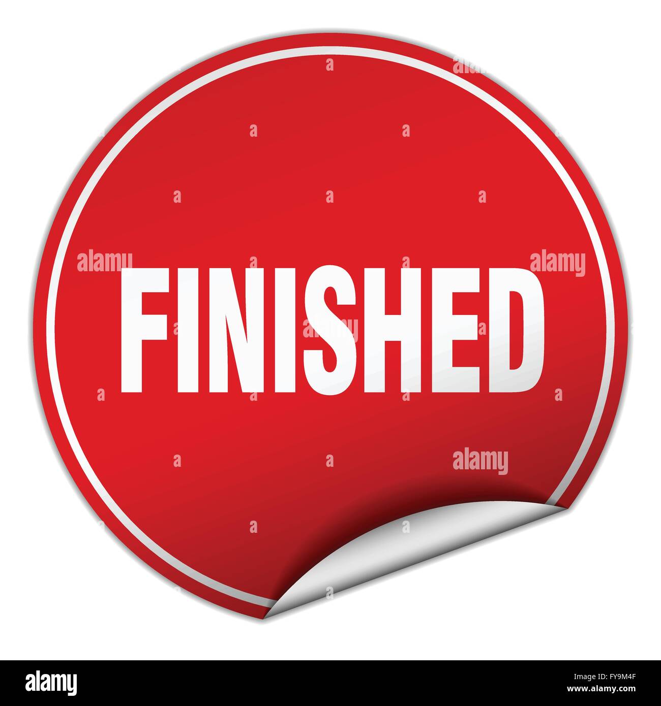 finished round red sticker isolated on white Stock Vector Image & Art ...