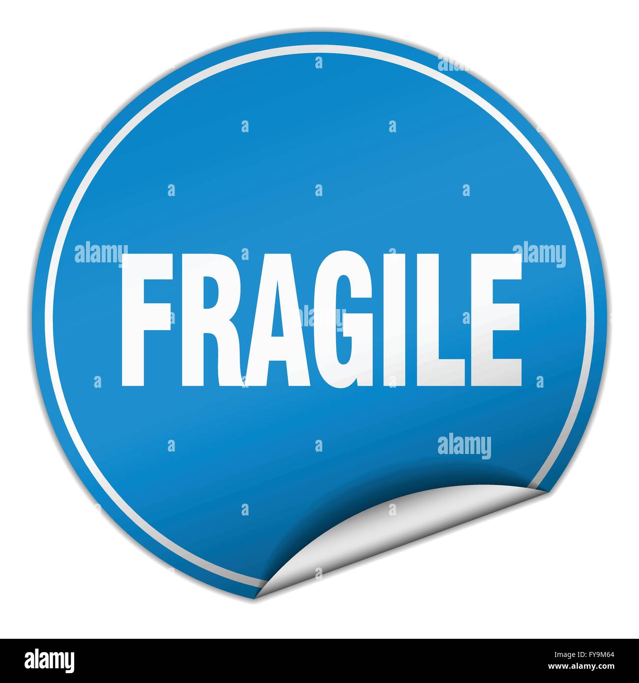 fragile round blue sticker isolated on white Stock Vector Image & Art ...