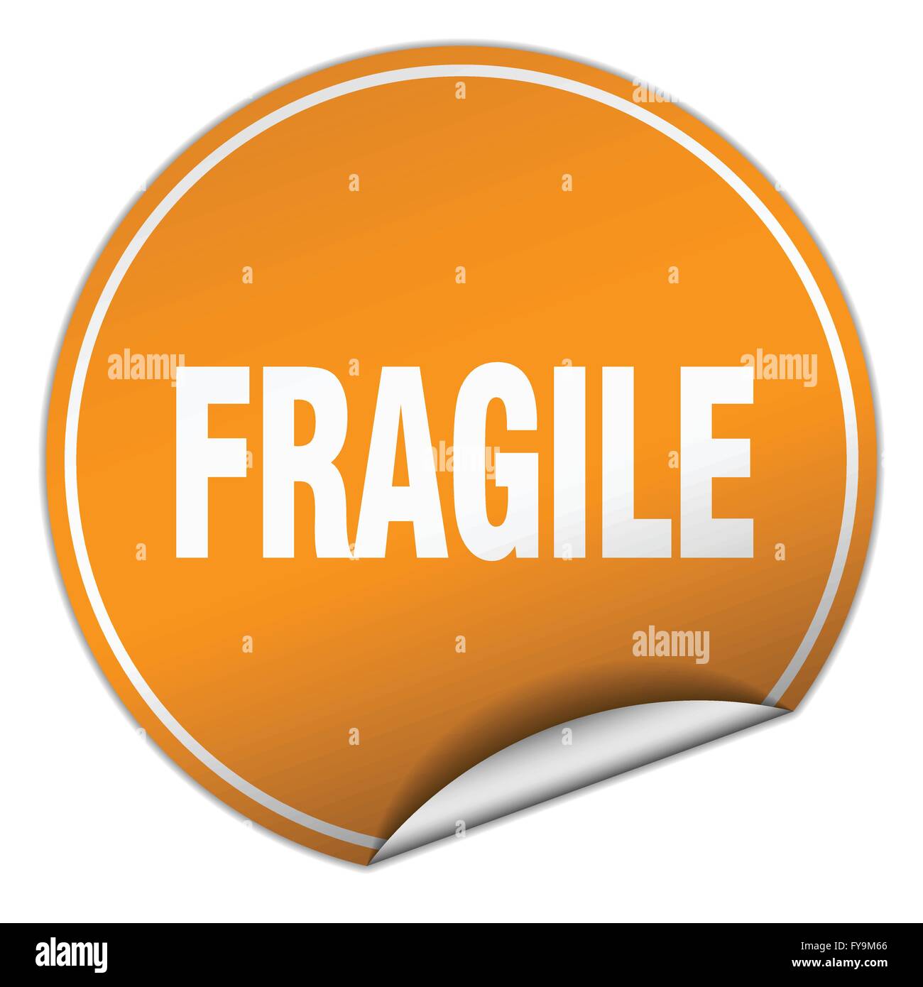 fragile round orange sticker isolated on white Stock Vector Image & Art ...