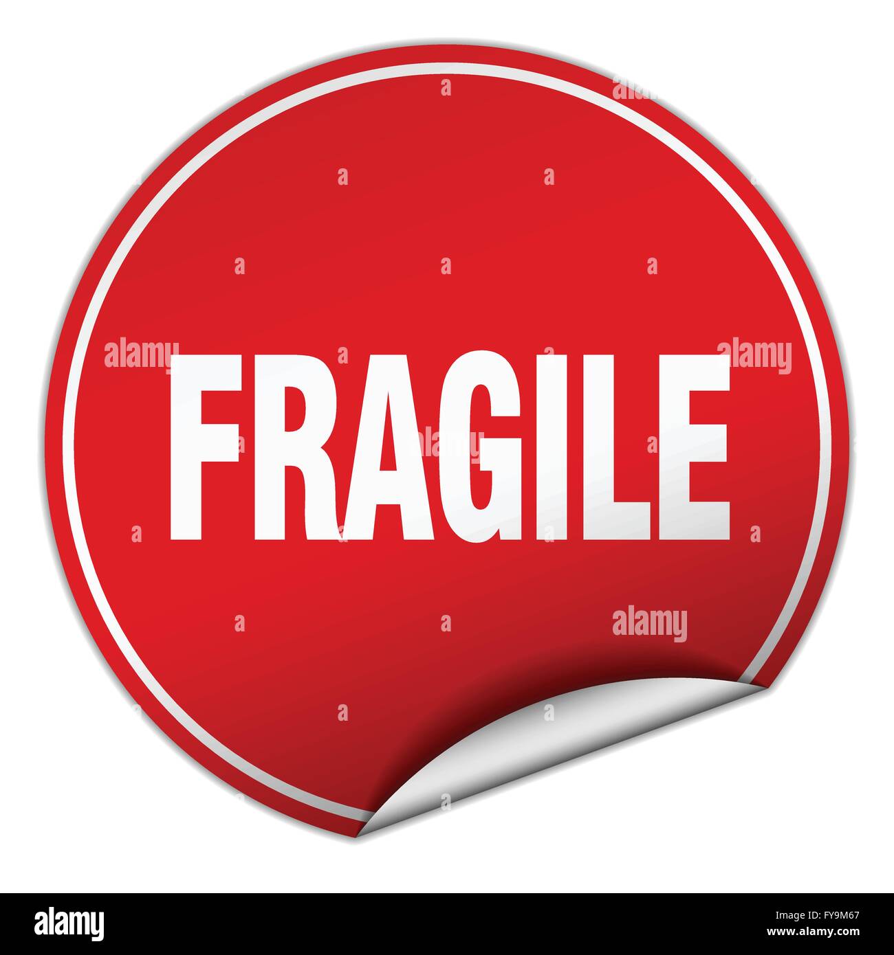 fragile round red sticker isolated on white Stock Vector Image & Art ...