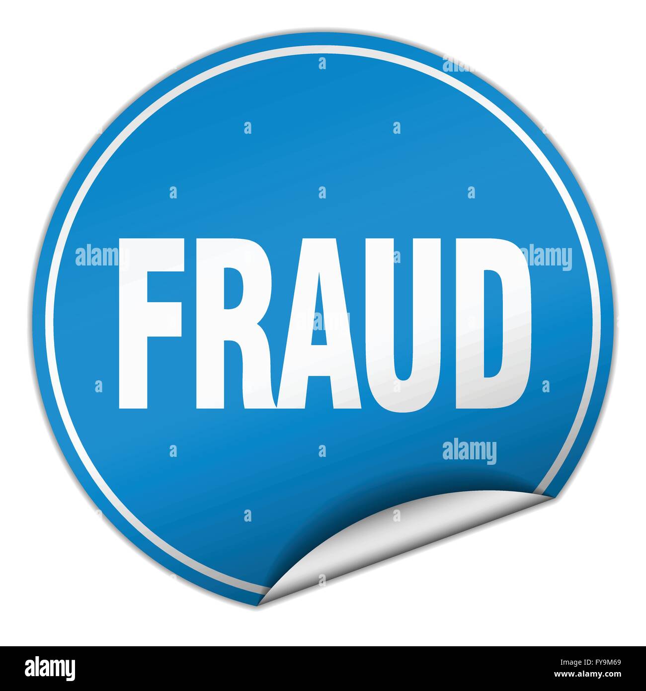 fraud round blue sticker isolated on white Stock Vector Image & Art - Alamy