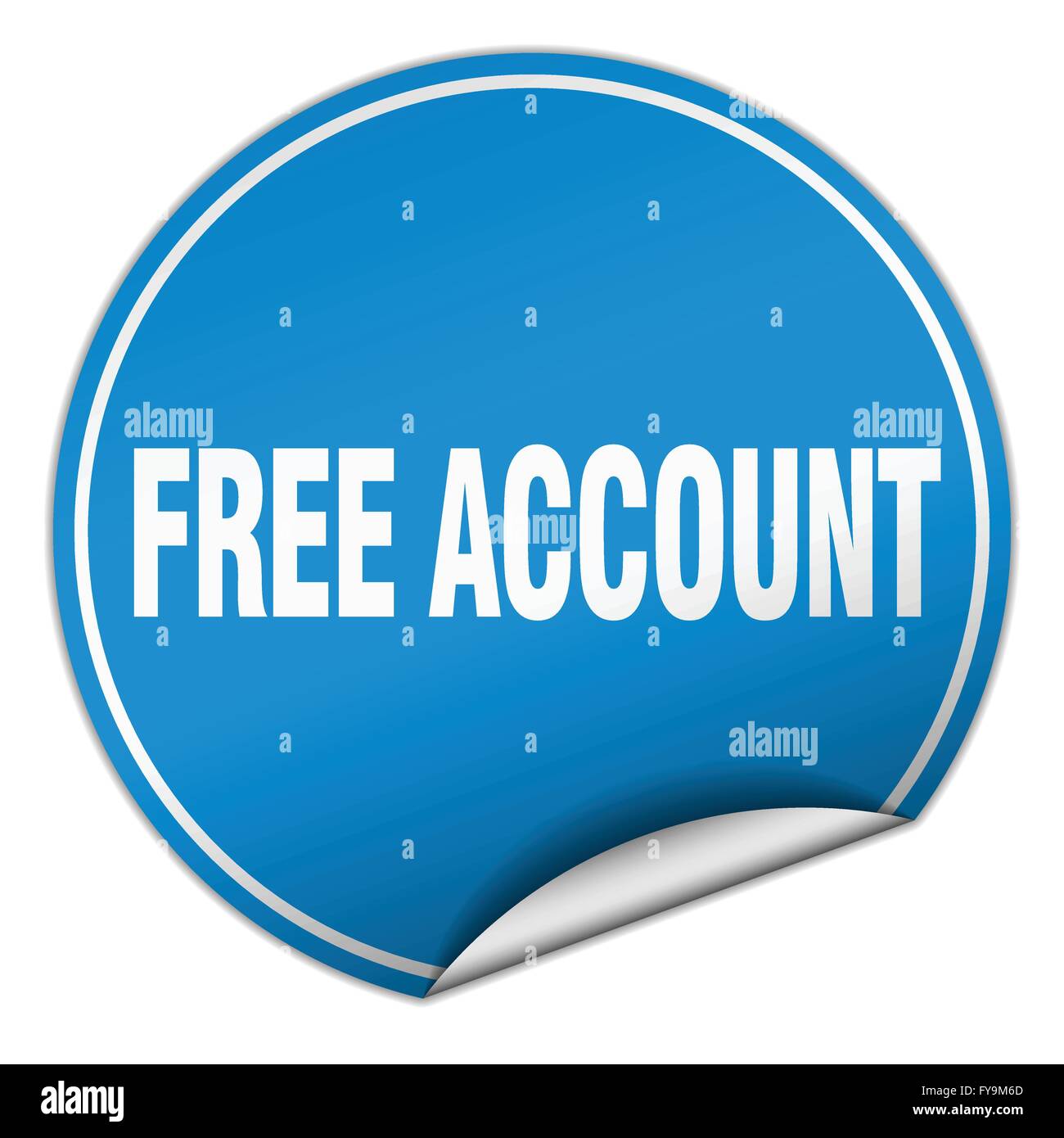 free account round blue sticker isolated on white Stock Vector Image ...