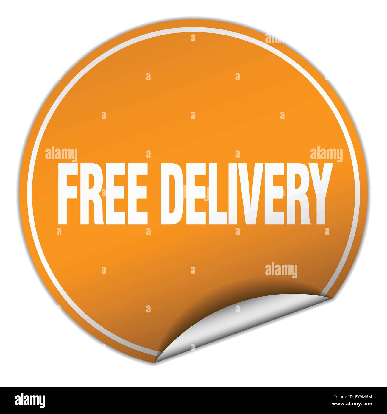 free delivery round orange sticker isolated on white Stock Vector Image ...
