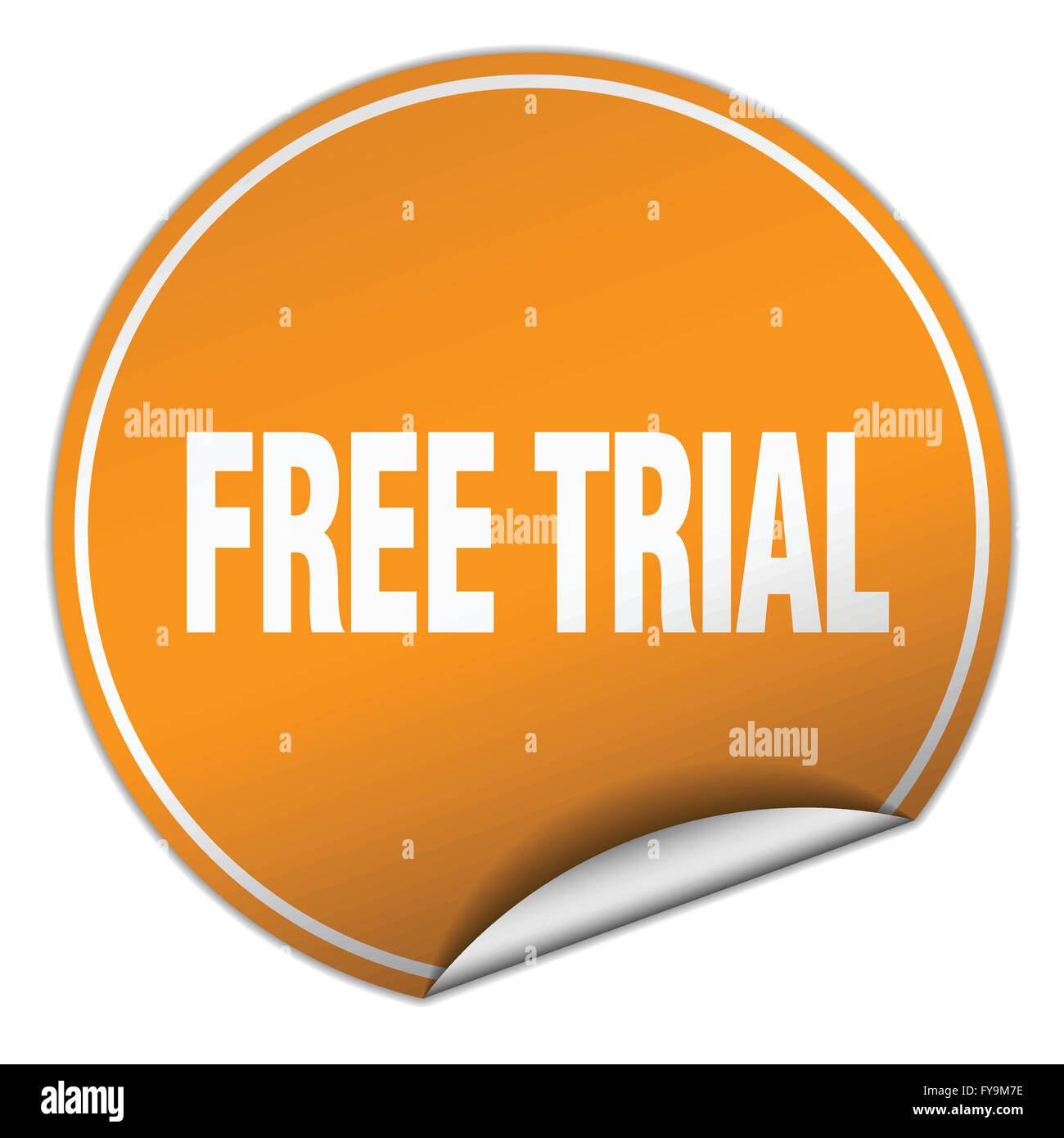 free trial round orange sticker isolated on white Stock Vector Image ...