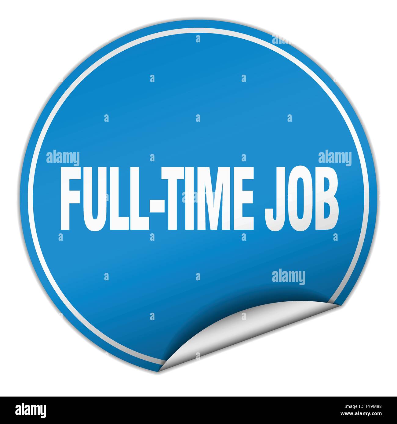 full-time job round blue sticker isolated on white Stock Vector Image ...