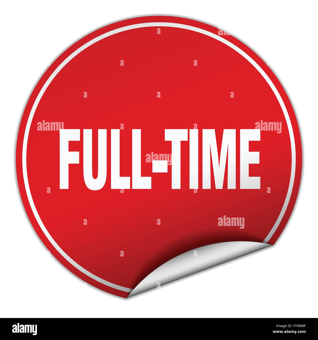 full-time round red sticker isolated on white Stock Vector Image & Art ...