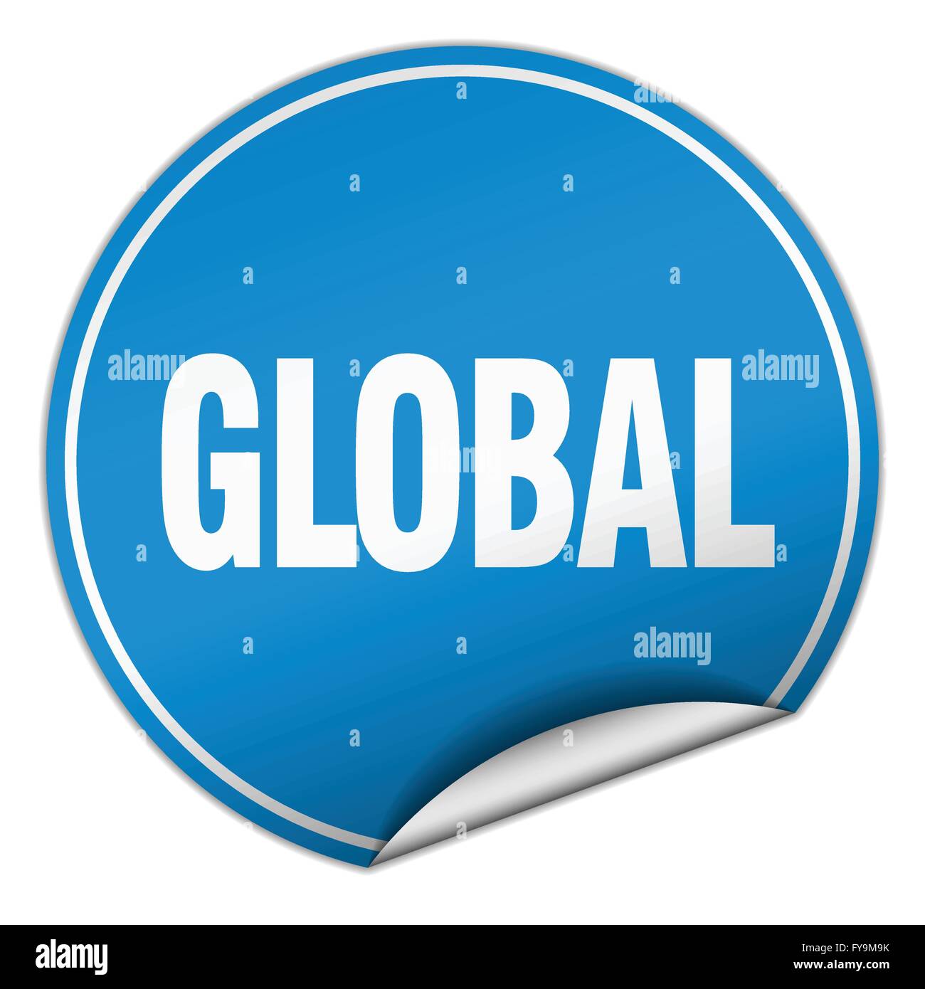 global round blue sticker isolated on white Stock Vector Image & Art ...