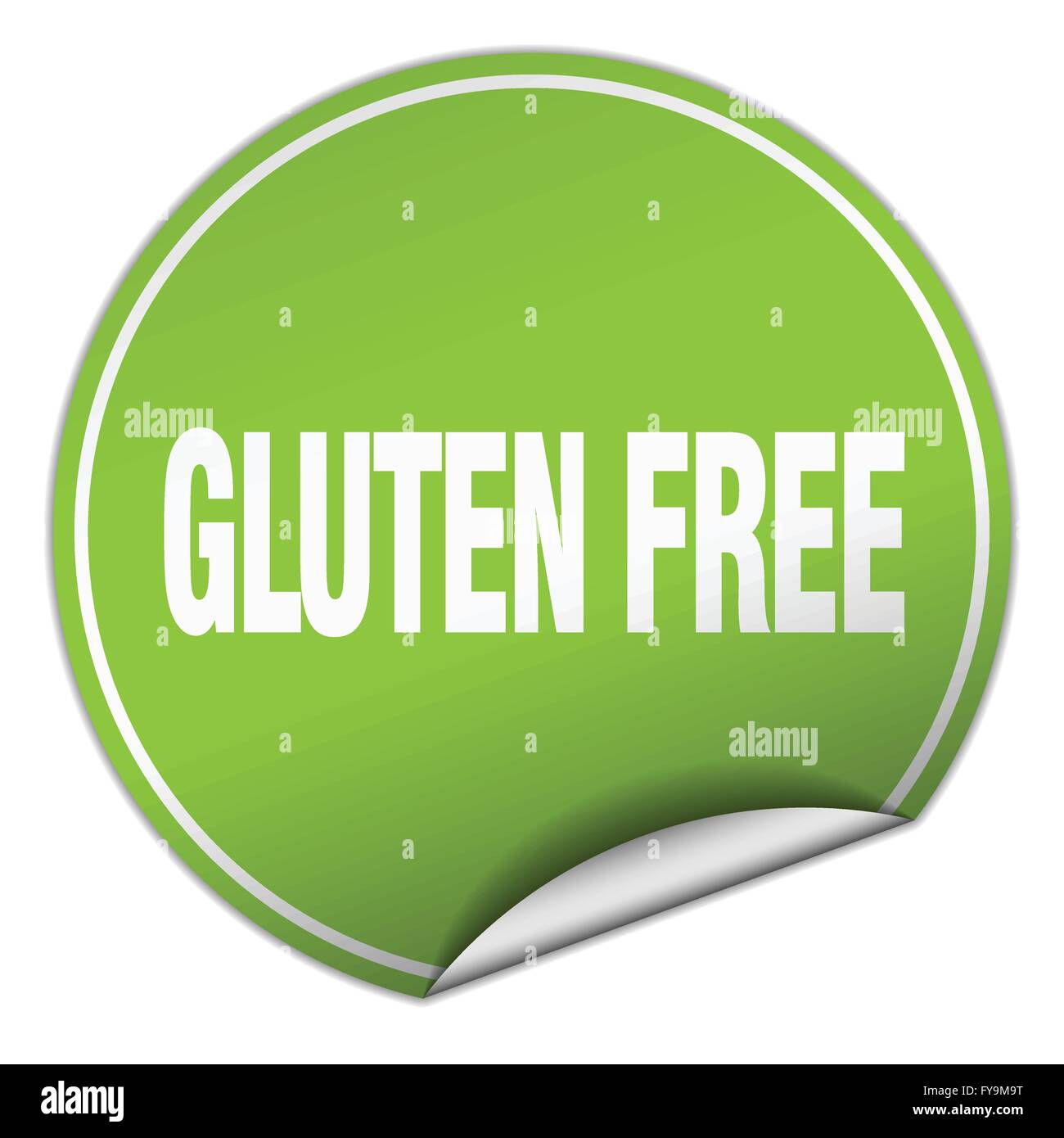 gluten free round green sticker isolated on white Stock Vector Image ...