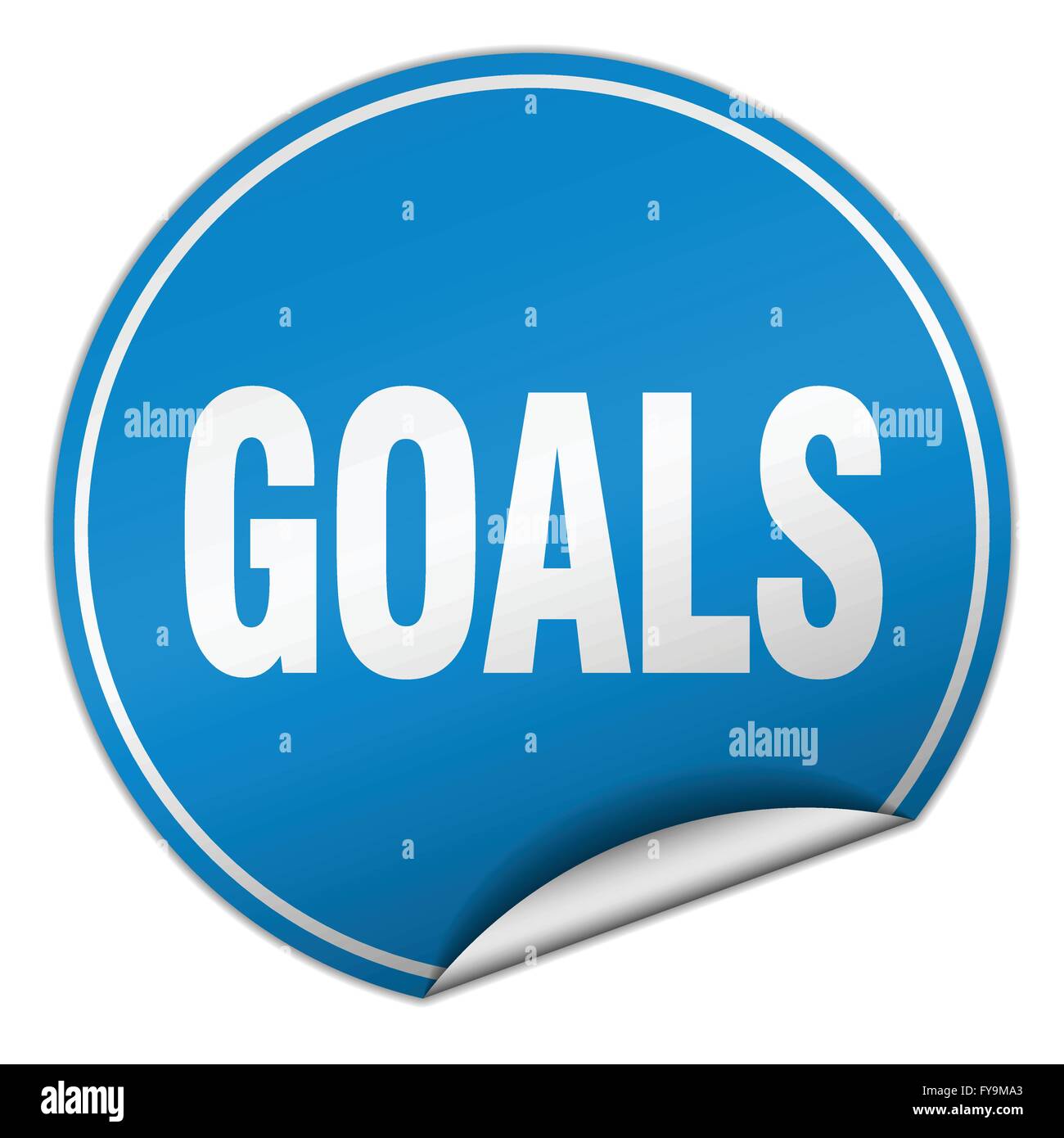 goals round blue sticker isolated on white Stock Vector Image & Art - Alamy
