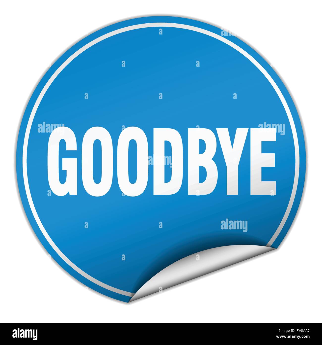 goodbye round blue sticker isolated on white Stock Vector Image & Art ...