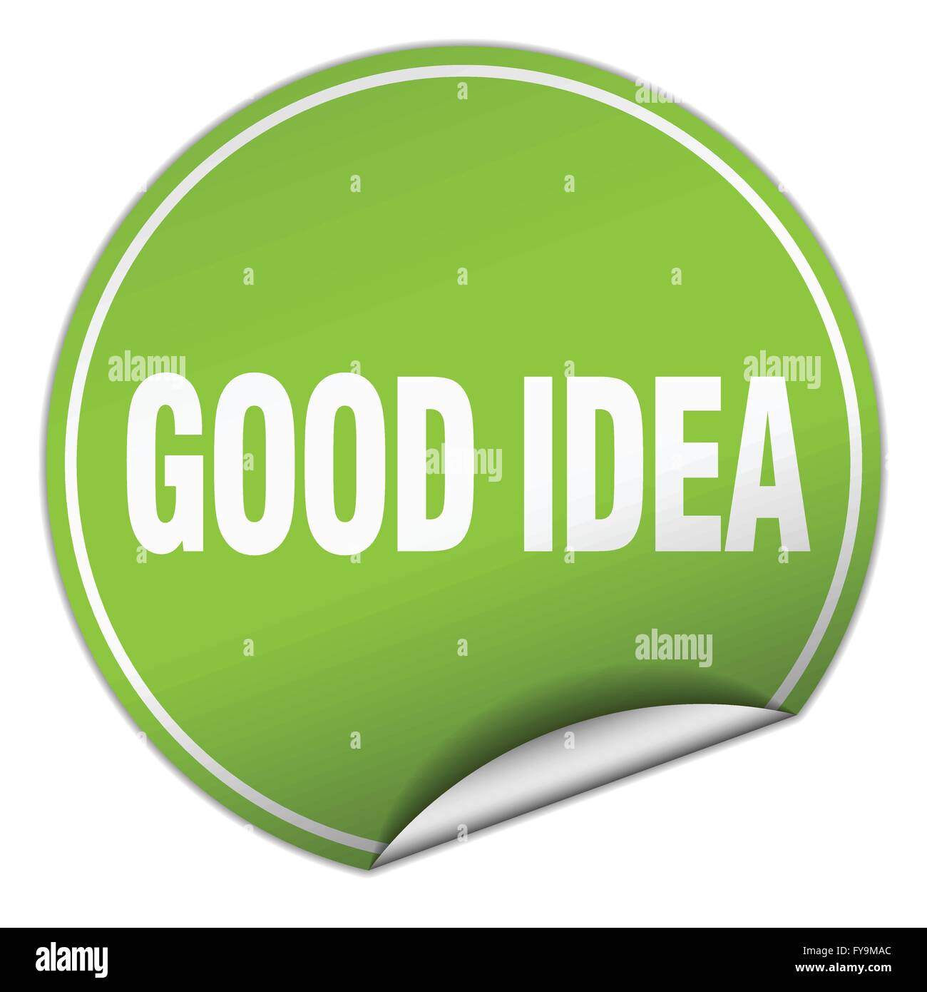 good idea round green sticker isolated on white Stock Vector Image ...