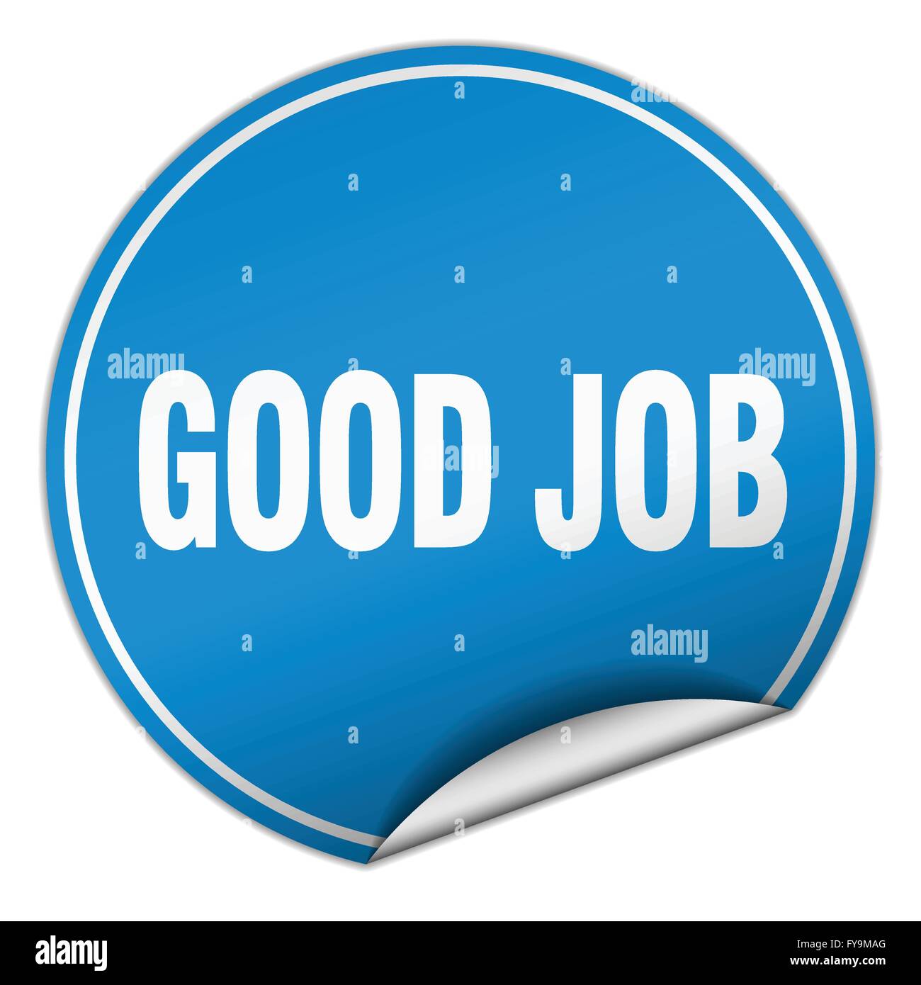 good job round blue sticker isolated on white Stock Vector Image & Art ...