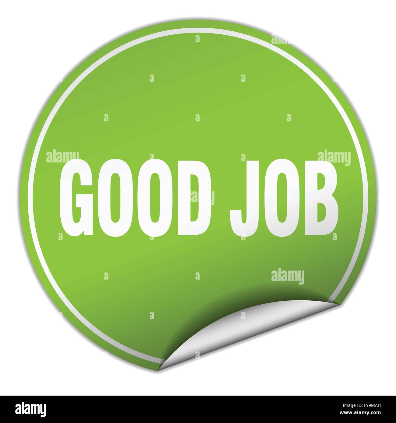 Good job round green sticker hi-res stock photography and images - Alamy
