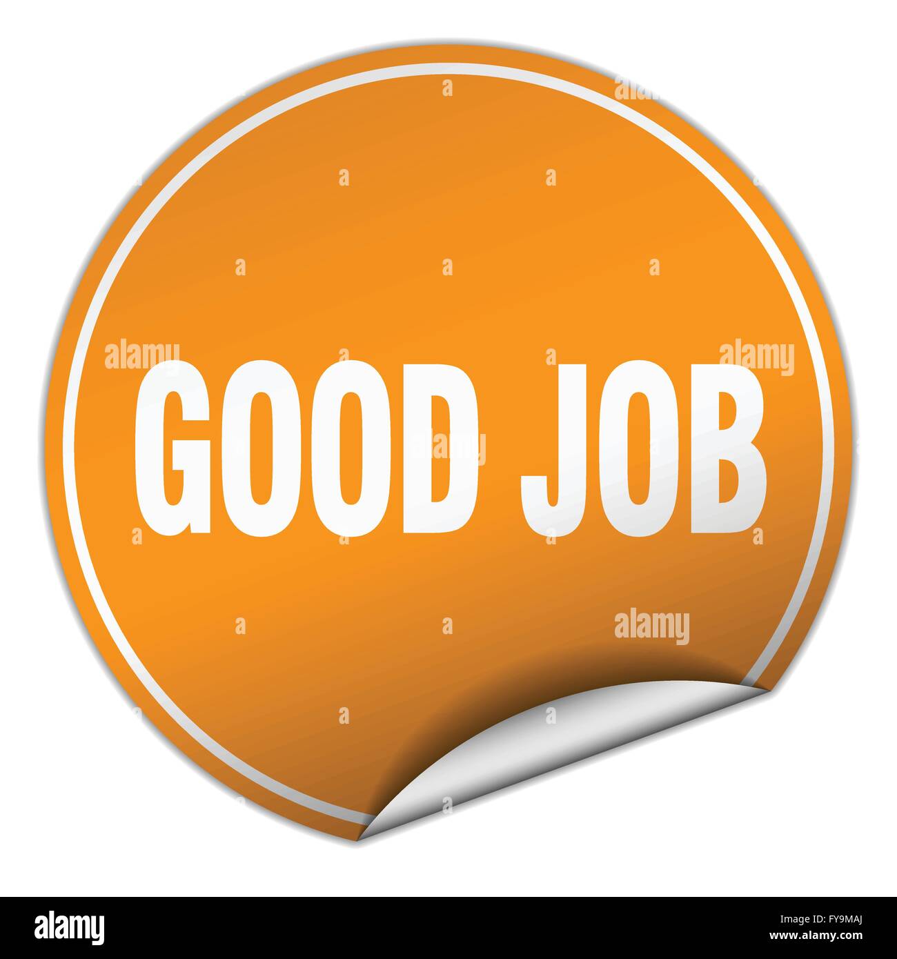 good job round orange sticker isolated on white Stock Vector Image ...