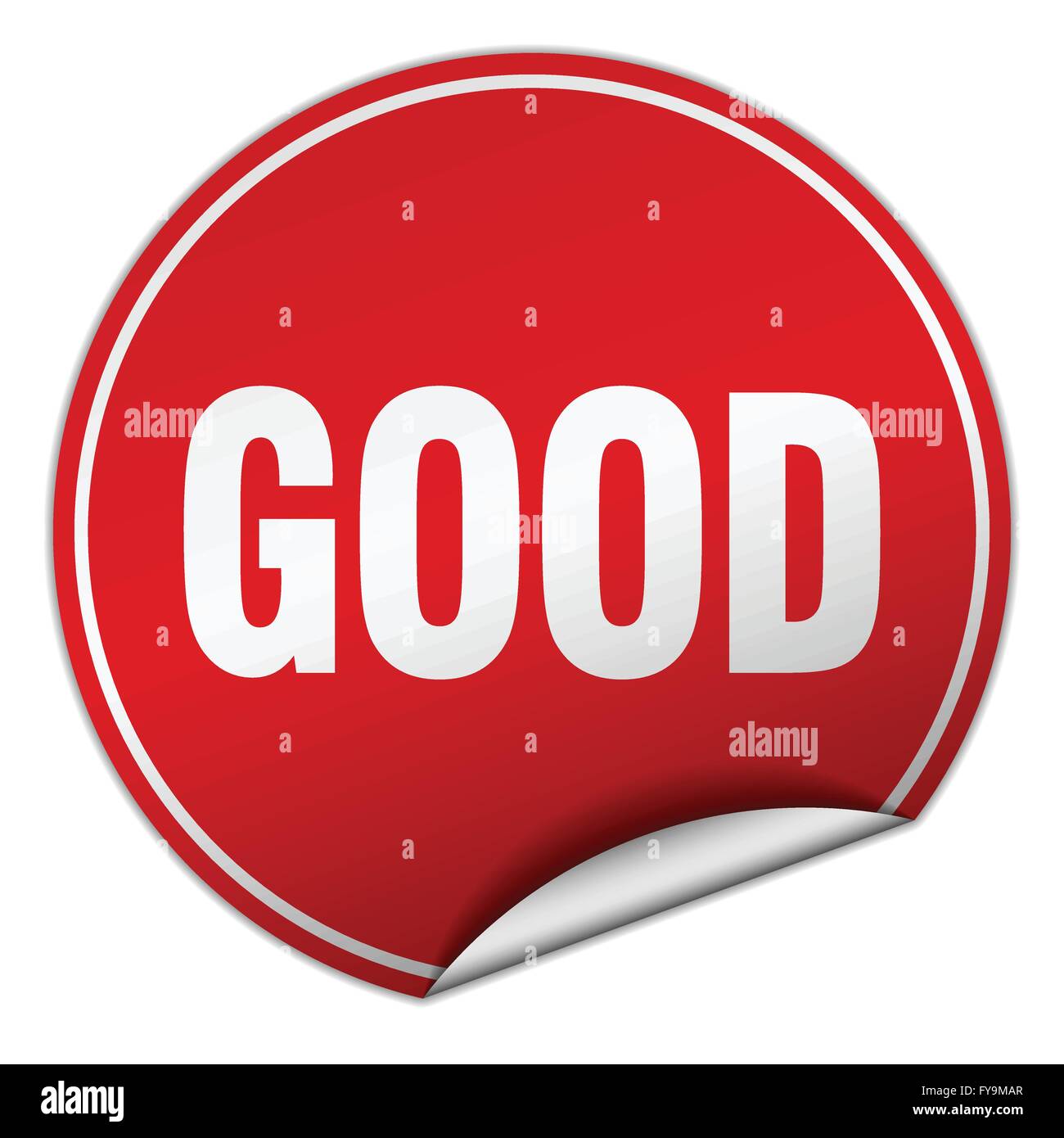 good round red sticker isolated on white Stock Vector Image & Art - Alamy