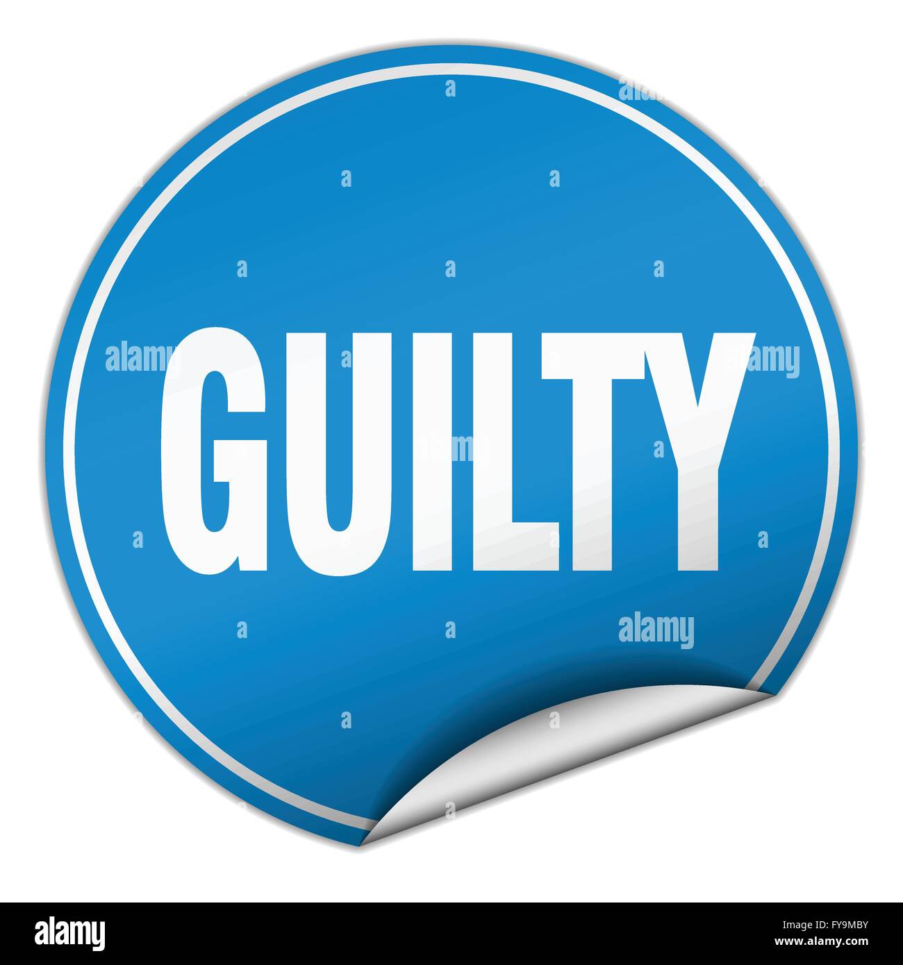 guilty round blue sticker isolated on white Stock Vector Image & Art ...