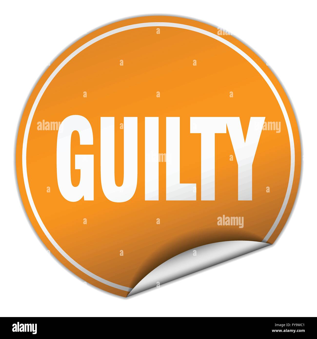 guilty round orange sticker isolated on white Stock Vector Image & Art ...