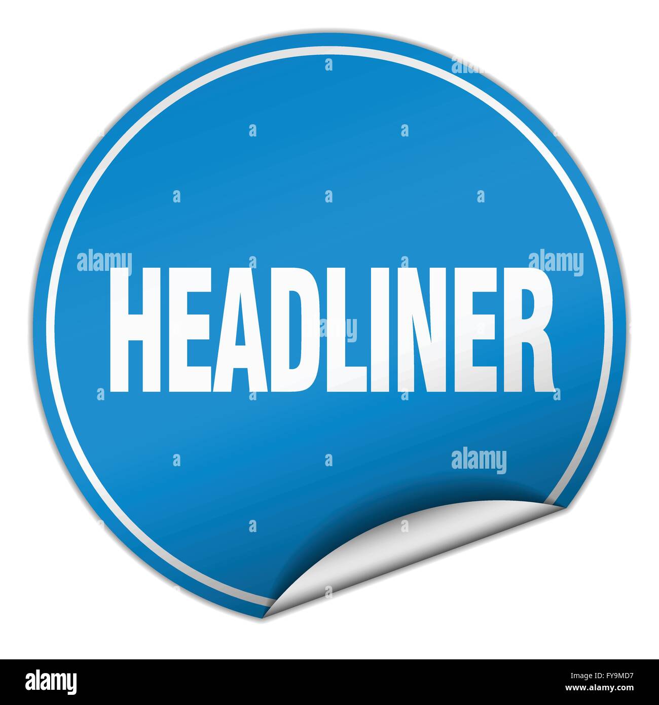 headliner round blue sticker isolated on white Stock Vector Image & Art ...
