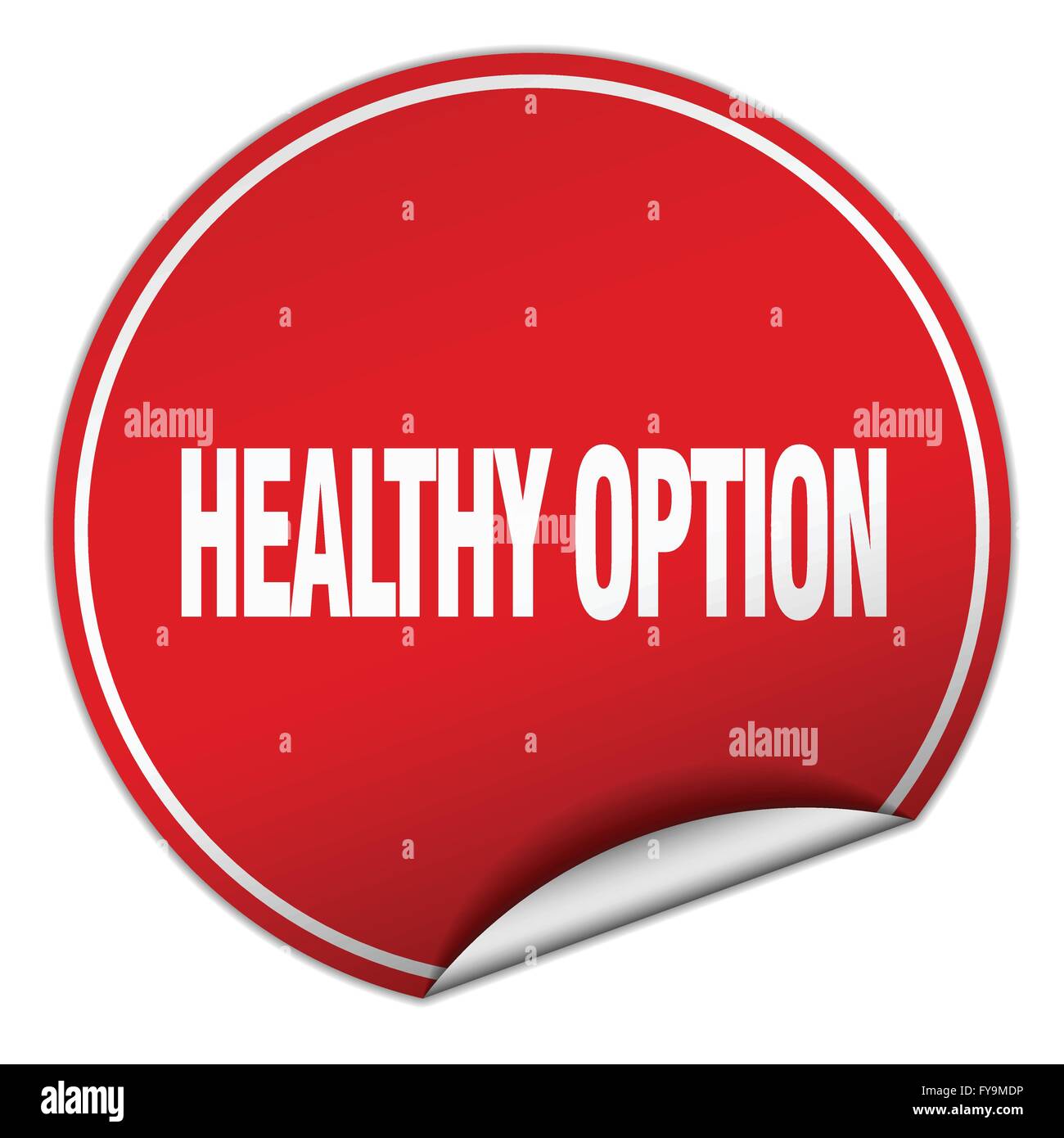 healthy option round red sticker isolated on white Stock Vector Image ...