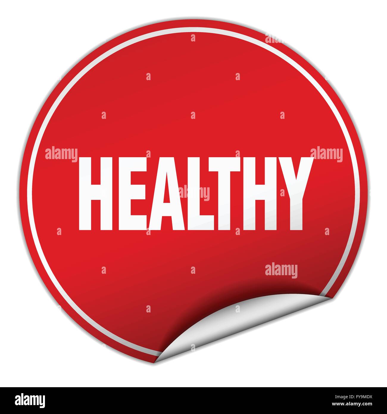healthy round red sticker isolated on white Stock Vector Image & Art ...